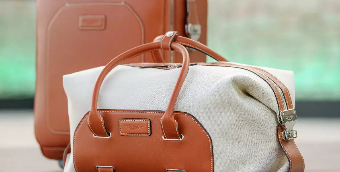 4-Piece Leather Luggage Set (Cream & Tan) – Grange Shop